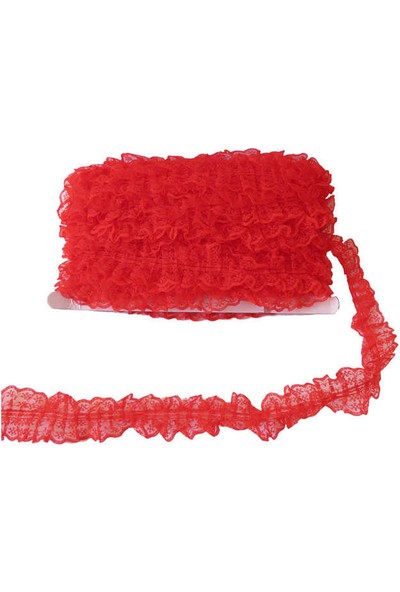 Elite Kurdele 18 Metre Pileli Dantel Şerit Kurdele Kırmızı ( 4,2 cm ) Elite Kurdele 18 Metre Pileli Dantel Şerit Kurdele Kırmızı ( 4,2 cm )
