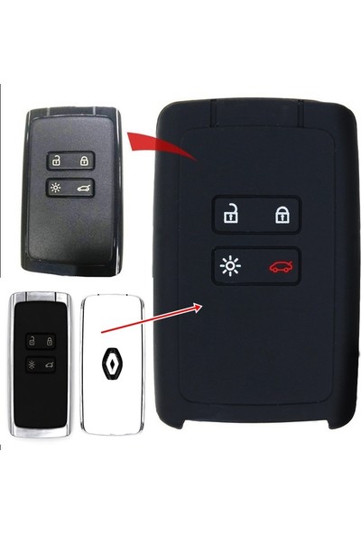 Gsk Renault Megane 4 Anahtar Koruyucu Kılıf 4 Tuş ( Siyah )
