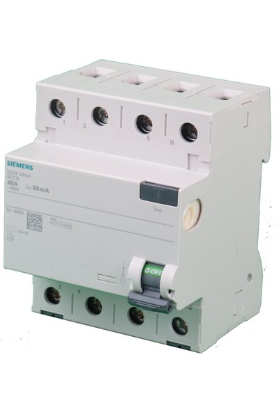 SIEMENS 5SV4644-0 40A 300mA 400V (3FAZ+NÖTR) KAÇAK AKIM RÖLESİ SIEMENS 5SV4644-0 40A 300mA 400V (3FAZ+NÖTR) KAÇAK AKIM RÖLESİ