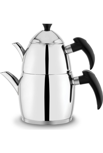 Schafer Gastro Çelik 4 Parça Çaydanlık Takımı Siyah - İndüksiyon Tabanlı