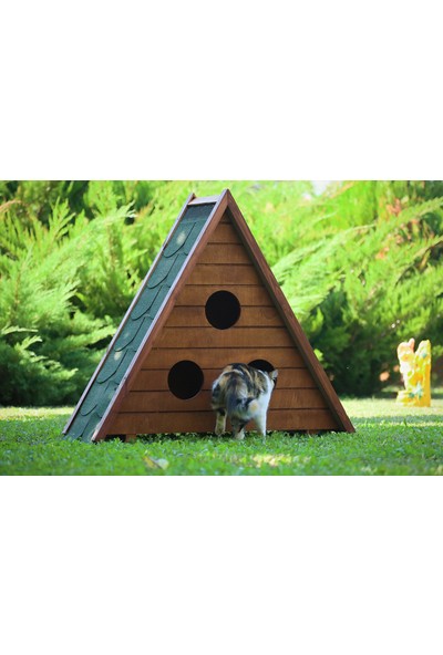 Mandu Ahşap Üçgen Kedi Evi Mandu Ahşap Üçgen Kedi Evi