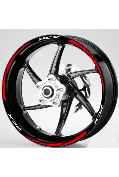 Çınar Extreme Beyaz Pcx Yazılı 3 Parçalı Reflektif Kırmızı Pcx Jant Şeridi Sticker