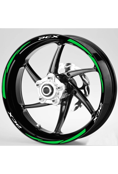 Çınar Extreme Beyaz Pcx Yazılı 3 Parçalı Floresan Yeşil Pcx Jant Şeridi Sticker