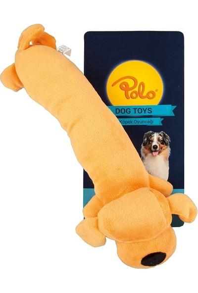 Polo Peluş Turuncu Sosis Köpek Oyuncağı 35 Cm