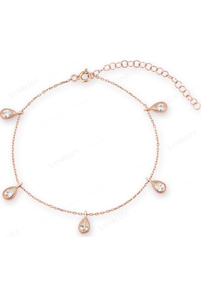 Sanroza E2959 Damla Taşlı Gümüş Bileklik