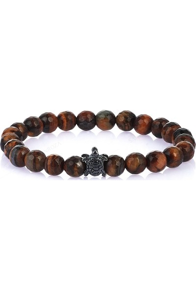 Sanroza S03 Kaplan Gözü Kaplumbağa Unisex Gümüş Bileklik