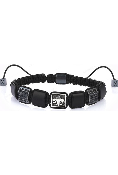 Sanroza S11 Shamballa Zambak Unisex Gümüş Bileklik