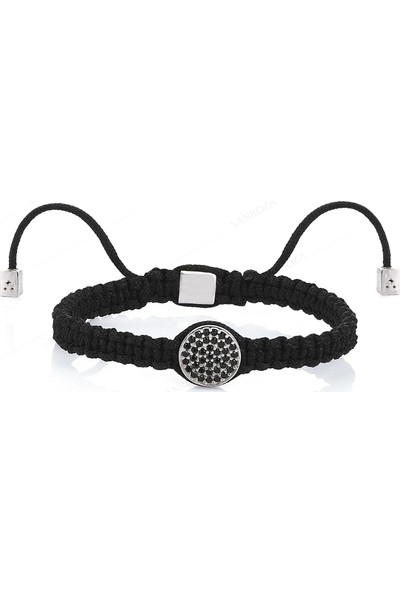 Sanroza S12 Siyah Makrome Unisex Gümüş Bileklik Sanroza S12 Siyah Makrome Unisex Gümüş Bileklik