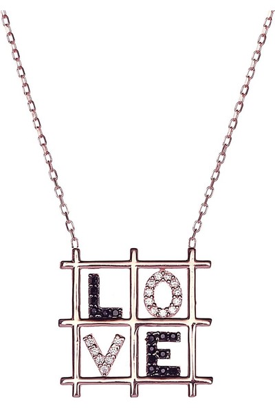 Sanroza E2568 Aşk Gümüş Kolye