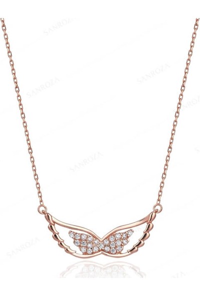 Sanroza E3519 Melek Kanadı Gümüş Kolye