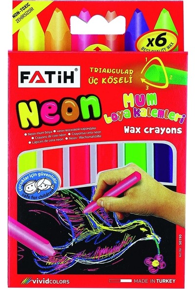 Fatih Neon Wax Crayon 6 Renk Jumbo Boya Fatih Neon Wax Crayon 6 Renk Jumbo Boya