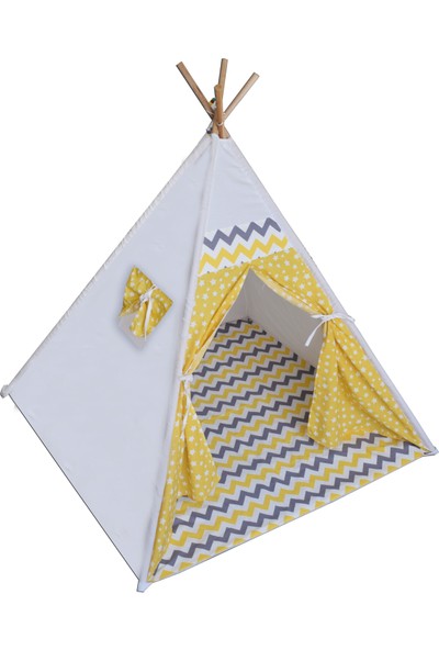 Bebekister Ahşap Kızıldereli Minderli Çocuk Oyun ve Uyku Çadırı