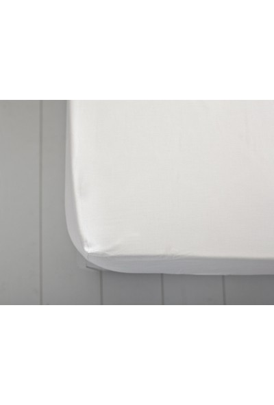 English Home Düz 2 Pamuklu Ara Ebat Lastikli Çarşaf 140x200 Cm Beyaz