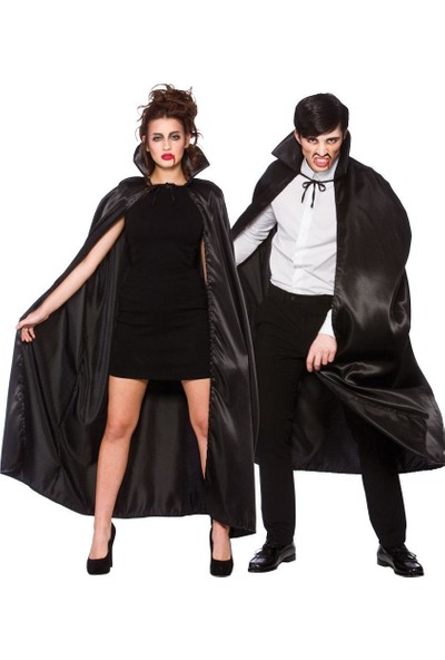 Samur Cadılar Bayramı Yetişkin Dracula Pelerin Siyah Yakalı Samur Cadılar Bayramı Yetişkin Dracula Pelerin Siyah Yakalı