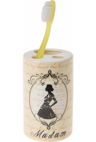 Bosphorus Diş Fırçalık Madam Desenli Banyo Aksesuarı