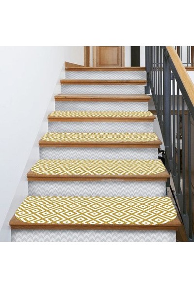 Rugrita Hasır Desen Yuvarlak Kenar Kaydırmaz Merdiven Kaplaması 5li 27x66cm Rugrita Hasır Desen Yuvarlak Kenar Kaydırmaz Merdiven Kaplaması 5li 27x66cm