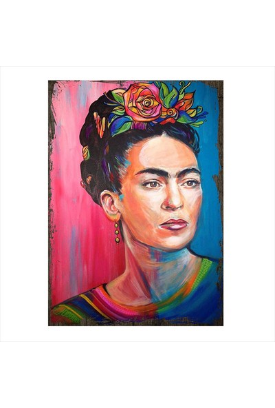 Cakasepetim Ahşap Tablo Frida kahlo yağlı boya