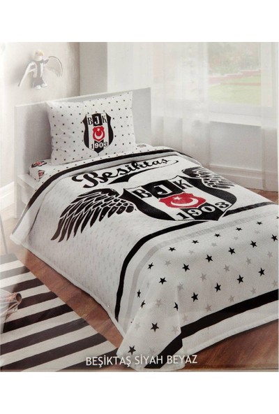 Taç Lisanslı Beşiktaş Tek Kişilik Pike Takımı Taç Lisanslı Beşiktaş Tek Kişilik Pike Takımı