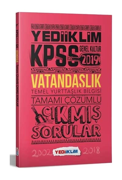 Yediiklim Yayınları 2019 KPSS Vatandaşlık Tamamı Çözümlü Çıkmış Sorular Yediiklim Yayınları 2019 KPSS Vatandaşlık Tamamı Çözümlü Çıkmış Sorular