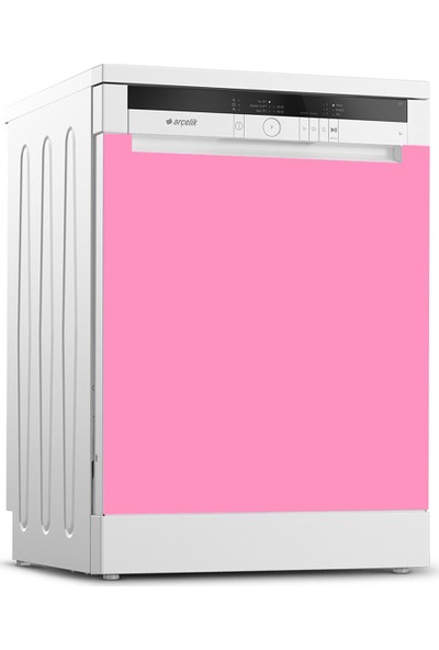 Tilki Dünyası Bulaşık Makinesi Kapak Kaplama Sticker 541 Pembe