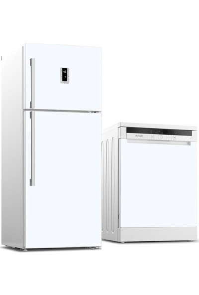 Tilki Dünyası Buzdolabı ve Bulaşık Makinesi Kaplama Sticker 501 Beyaz