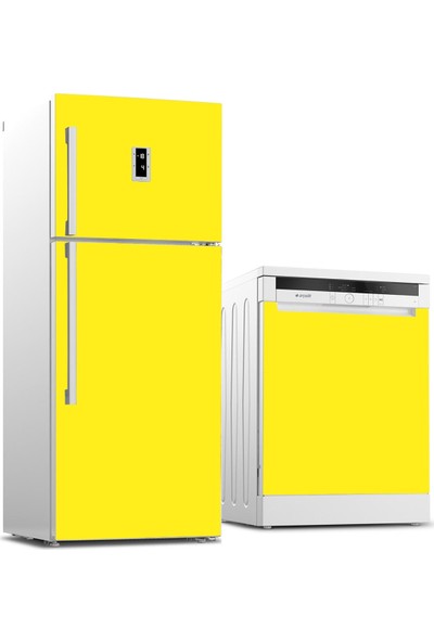 Tilki Dünyası Buzdolabı ve Bulaşık Makinesi Kaplama Sticker 526 Kantraon Sarısı