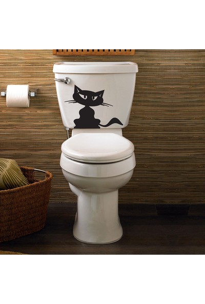 Tilki Dünyası Kızgın Kedi Klozet Kapağı ve Banyo Sticker