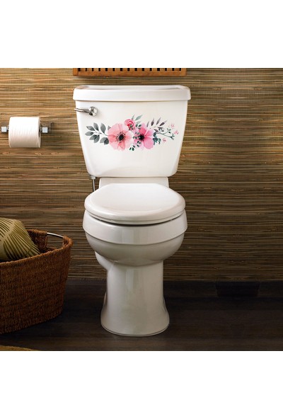 Tilki Dünyası Renkli Çiçekler Klozet Kapağı ve Banyo Sticker Tilki Dünyası Renkli Çiçekler Klozet Kapağı ve Banyo Sticker