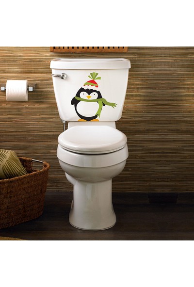 Tilki Dünyası Sevimli Penguen Klozet Kapağı ve Banyo Sticker
