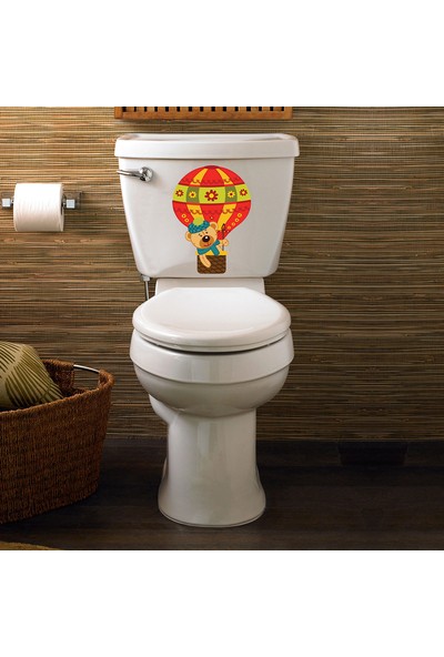 Tilki Dünyası Balonda Sevimli Ayıcık Klozet Kapağı Sticker Tilki Dünyası Balonda Sevimli Ayıcık Klozet Kapağı Sticker