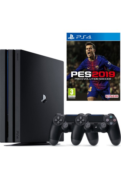 Sony Ps4 Pro 1Tb Oyun Konsolu + 2. Ps4 Kol + Ps4 Pes 19 Oyun