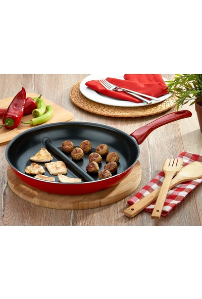 Papilla Redio Çok Fonsiyonlu Çift Bölmeli Tava 30 CM Papilla Redio Çok Fonsiyonlu Çift Bölmeli Tava 30 CM