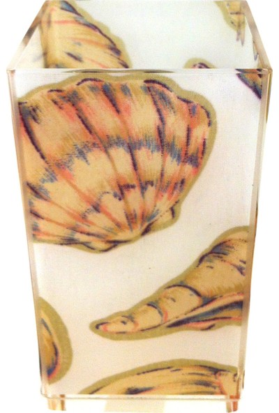 Bosphorus Diş Macunu Kabı Kumaş İstiridye Desenli Banyo Aksesuarı