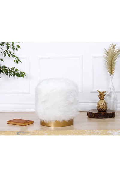 Lorence Home Lovett Puf - Beyaz Lorence Home Lovett Puf - Beyaz