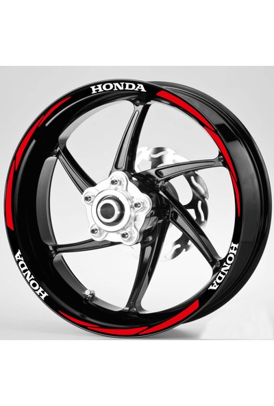 Çınar Extreme Beyaz Honda Yazılı 3 Parçalı Reflektif Kırmızı Honda Jant Şeridi Sticker