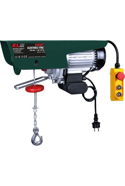 KLPRO KLV600 1800Watt 600/1200Kg Elektrikli Vinç