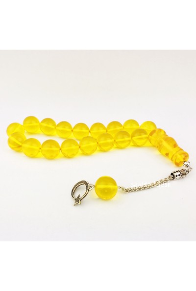 Pigado Ay Ve Yıldız Püsküllü Sarı Toz Kehribar Efe Tesbihi Tesbih