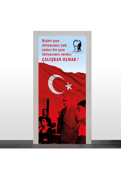 Okularenkkat Atatürk ve Bayrak Kapı Giydirme Okularenkkat Atatürk ve Bayrak Kapı Giydirme