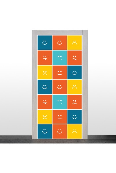 Okularenkkat İlkokul-Emoji Kapı Giydirme