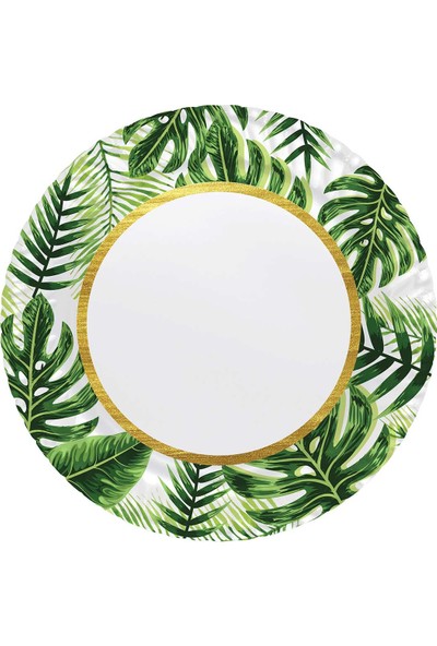 Roll-Up Karton Tabak Altın Simli Yapraklar Yeşil 23 cm Roll-Up Karton Tabak Altın Simli Yapraklar Yeşil 23 cm