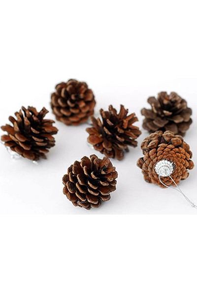 Kullan At Market Yilbasi Çam Kozalak Süs Kahverengi 6'lı