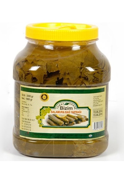 Tokat Erbaa Bizim Salamura Bağ Yaprağı 3 kg Tokat Erbaa Bizim Salamura Bağ Yaprağı 3 kg