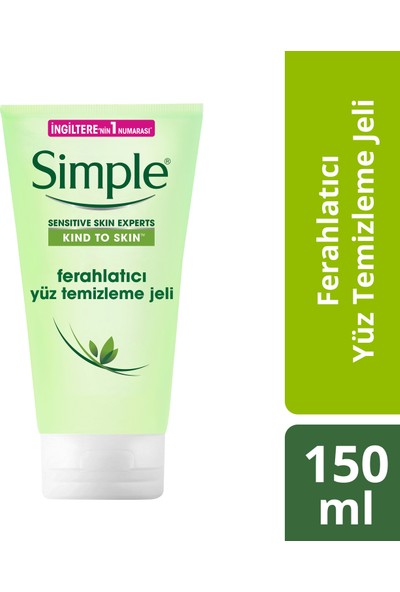 Simple Kind To Skin Hassas Ciltlere Uygun Sert Kimyasal İçermeyen Ferahlatıcı Yüz Temizleme Jeli 150 ML
