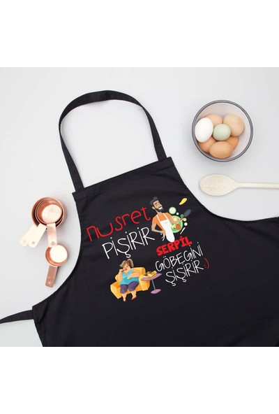Hediye Sepeti Çiftlere Özel Esprili 2li Mutfak Önlüğü