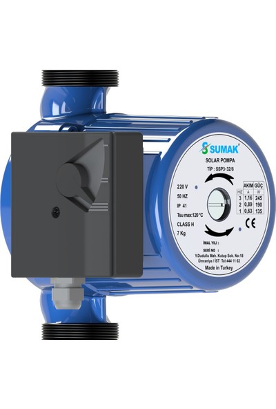 Sumak Ssp3-32/6 Sirkülasyon Pompası 6 Mss 5 M³/H
