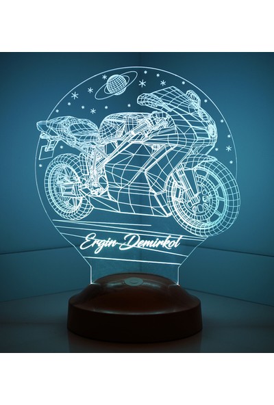 Sevgi Lambası Kişiye Özel 3 Boyutlu Racing Motosiklet LED Lamba Sevgi Lambası Kişiye Özel 3 Boyutlu Racing Motosiklet LED Lamba