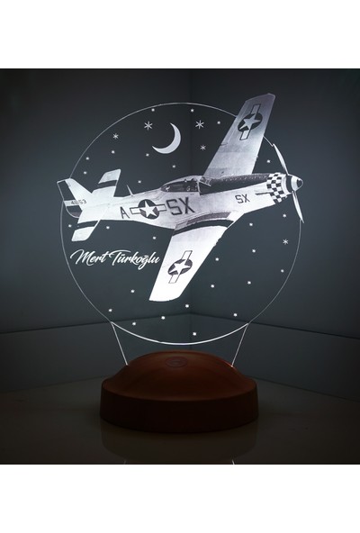 3D Led Lamba Kişiye Özel Uçak