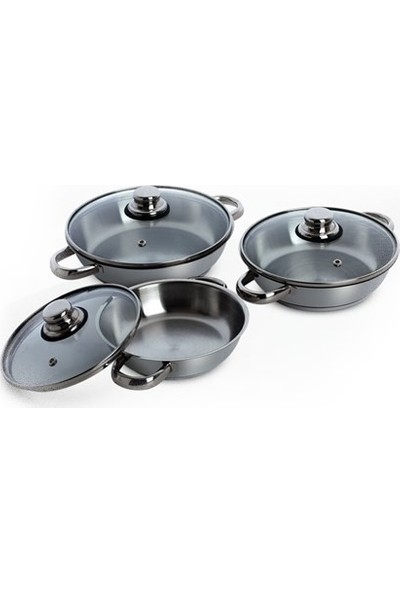 Gülsan Çakır 6 Parça Omlet Set Cam Kapaklı