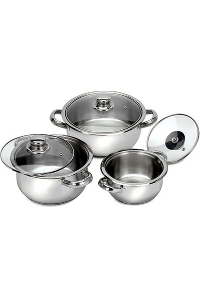 Gülsan Takımı 3'lü Mercan Cam Çelik