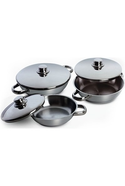 Gülsan Çakır 6 Parça Omlet Set Çelik Kapaklı